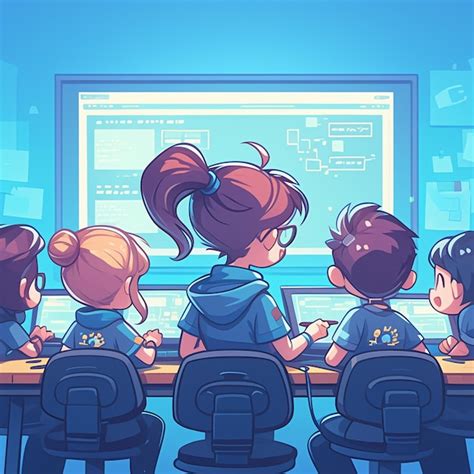 Premium Vector Students Using New Technology In Class