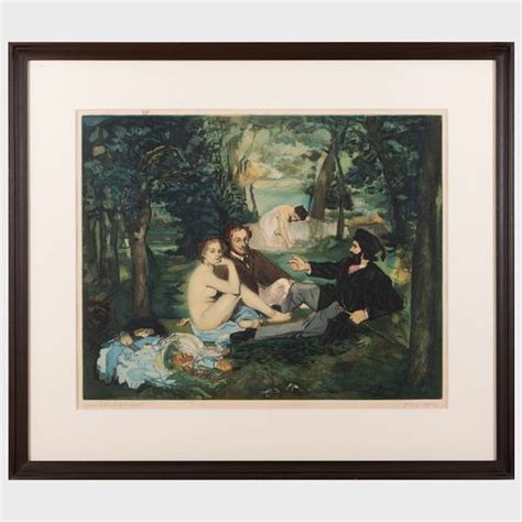 Jacques Villon 1875 1963 Manet Le Dejuner Sur Lherbe Sold At Auction On 10th July Bidsquare