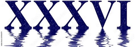 Roman Numeral 36 Thirty Six Star Sky Texture Imitation Reflected On
