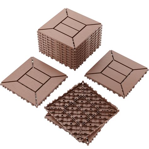 36 Pack Plastic Interlocking Deck Tiles Outdoor Patio Flooring 12x12