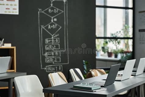 Classroom Of It Technology With Computers Stock Image Image Of