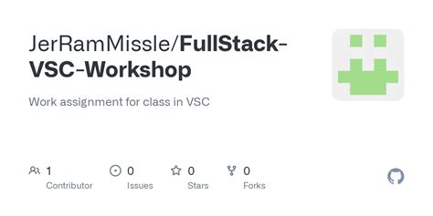 Github Jerrammisslefullstack Vsc Workshop Work Assignment For Class