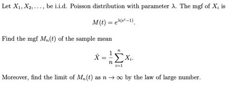 Solved Let X X Be I I D Poisson Distribution With Chegg