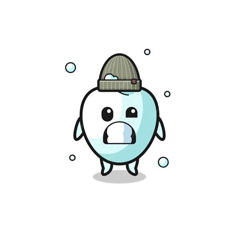 Premium Vector Cute Cartoon Tooth With Shivering Expression