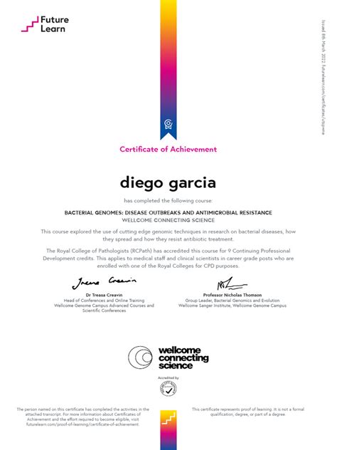 Introduction To Bacterial Genomics Certificate Of Achievement Utspwne