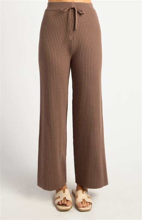 Ribbed Wide Leg Knit Pants Skn389 Style State