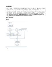Trace Table Questions And Answers Docx Question Draw A Flowchart Answer Algorithm Trace