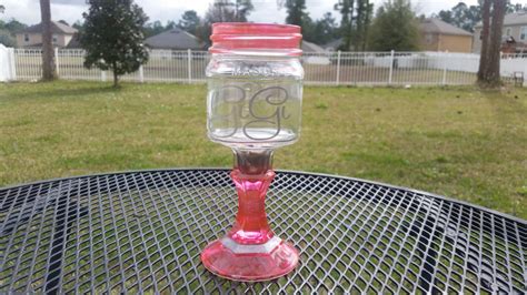 Personalized Mason Jar Wine Glass Coral And Silver Choose Your Personalized Mason Jar Wine Glass Coral And Silver Choose Your