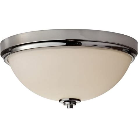 Chrome And Opal Glass Flush Fitting Bathroom Ceiling Light Ip44