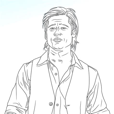 Free Drawing Of Brad Pitt Coloring Page Download Print Or Color