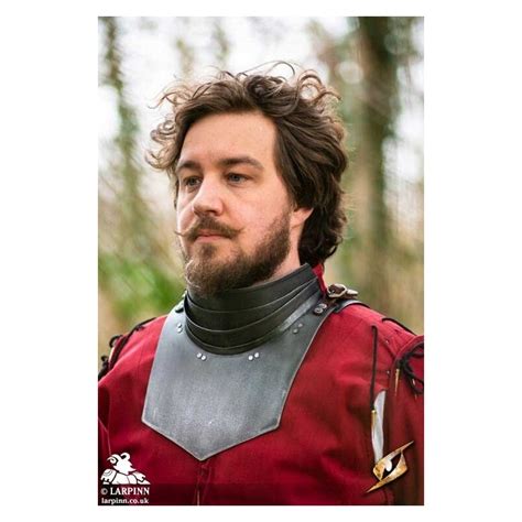Landsknecht Gorget Dark Metal Plate Armour Larp Metal Costume