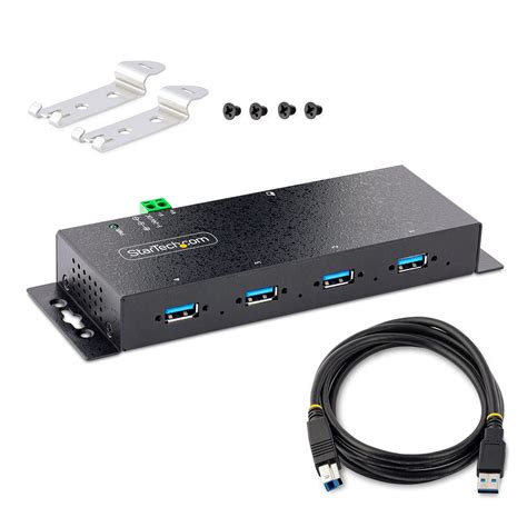 StarTech 4 Port Industrial USB 3 0 Hub ESD Surge 5G4AINDNP USB A HUB Mwave