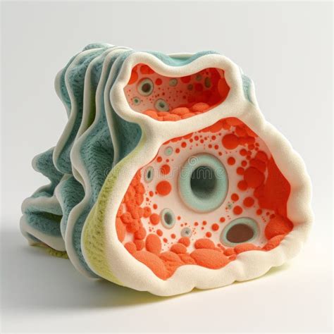 Surrealistic Ceramic Sculptures 3d Rendered Cell Structures Stock