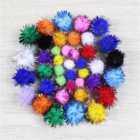 彩色金葱毛球 闪光毛球 毛毛球儿童diy手工创意玩偶装饰材料 阿里巴巴