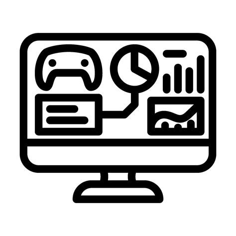 Analytics Game Development Line Icon Vector Illustration 32830843