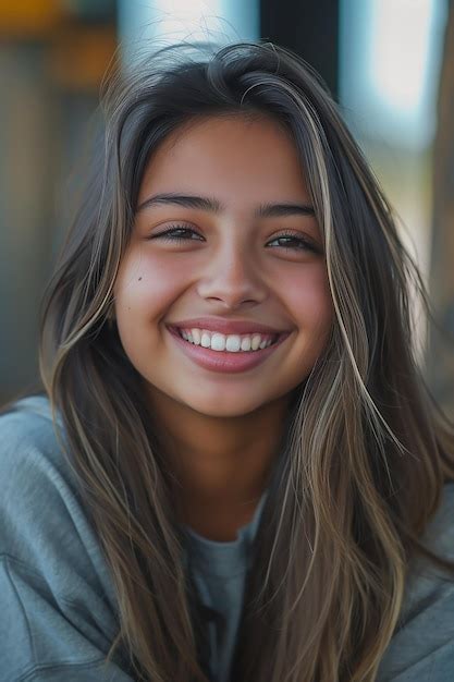 Premium Photo Portrait Of A Smiling Girl In Her Twenties With Random