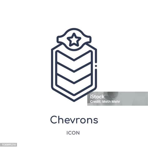 육군 및 전쟁 개요 컬렉션에서 선형 계급 아이콘 흰색 배경에 고립 된 얇은 선 계급 벡터 쉐 브 롱 트 렌 디 일러스트레이션 0명에 대한 스톡 벡터 아트 및 기타 이미지