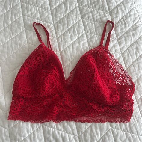 Sexy Red Bralette Size M 810 Lightly Worn Lace Depop