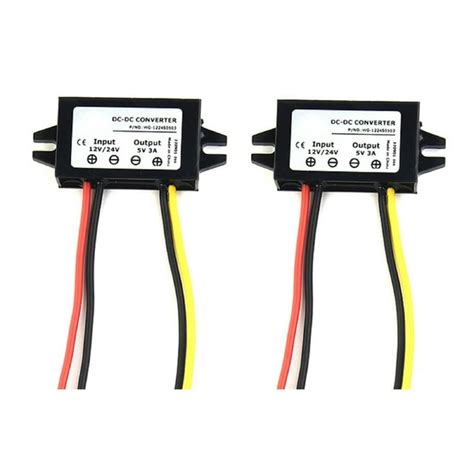 2pc Dcdc Step Down Converter Regulator 12v24v To 5v 3a 15w Power