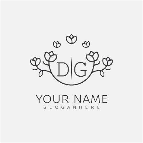 Premium Vector Dg Initial Monogram Wedding With Creative Circle Line Flower