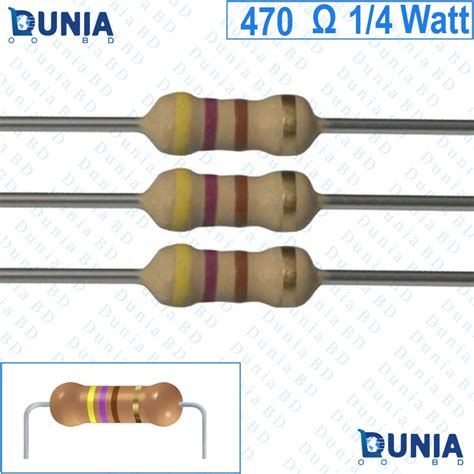 470 Ohm 14 Watt Quarter Watt Resistor ±5 470Ω 470 Ohms Carbon Film