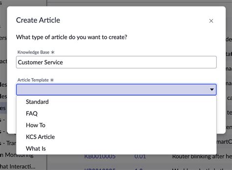 Article Template Selector Horizon Design System