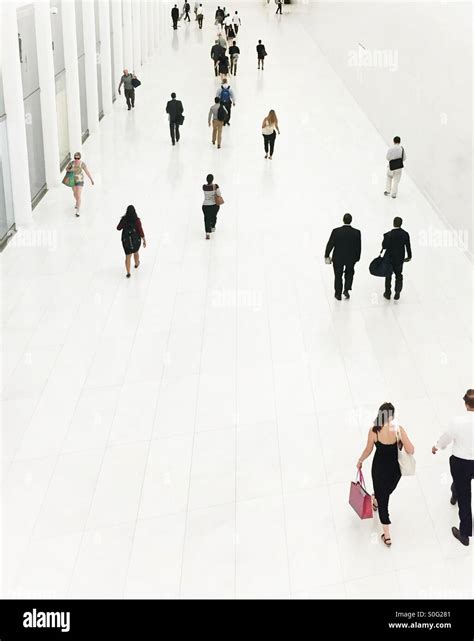 Business People In Underground Passageway At One World Trade Center In