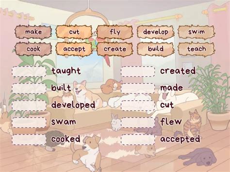Regular And Irregular Verb Match Up