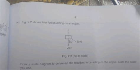 5 C Fig 2 2 Shows Two Forces Acting On An Object Fig 2 2 Not To Sca