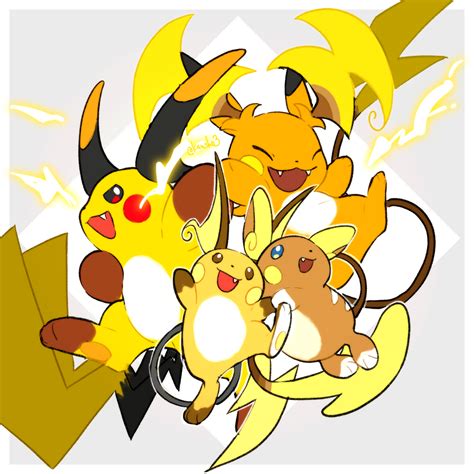 Raichu Alolan Raichu Mega Raichu Y And Mega Raichu X Pokemon Drawn