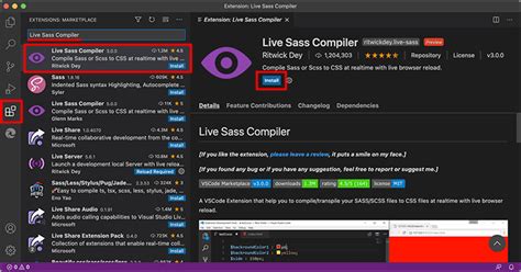 Visual Studio Code Sass Web