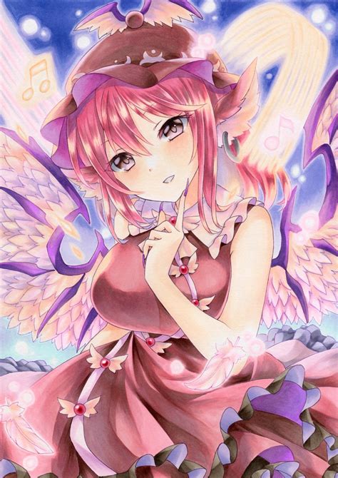 Wassmint Mystia Lorelei Touhou Highres Traditional Media 1girl
