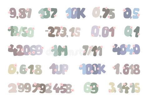 Scientific Number Set In Scandinavian Style Stock Vector Illustration