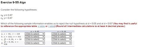 solved exercise 9 55 algo consider the following hypotheses