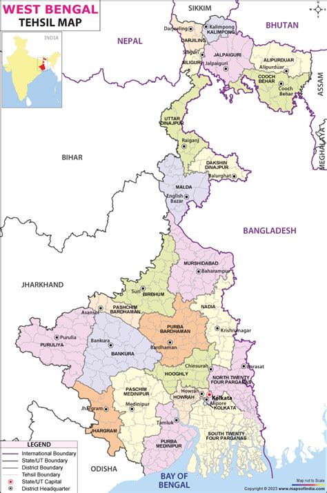 West Bengal Tehsil Map Blocks In West Bengal