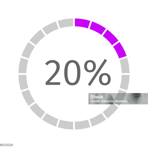 20가 채워진 원형 로딩 막대가 있는 버퍼링 아이콘입니다 진행 대기 또는 다운로드 기호 웹 사이트 인터페이스를 위한 인포그래픽 요소 20에 대한 스톡 벡터 아트 및 기타