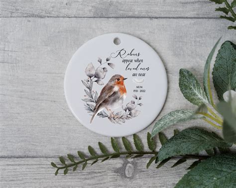 Personalised Robins Appear Ceramic Keepsake Loved Ones Memory T