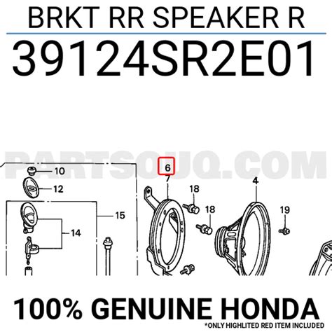 Brkt Rr Speaker R 39124sr2e01 Honda Parts Partsouq