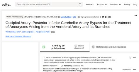 Occipital Artery Posterior Inferior Cerebellar Artery Bypass For The Treatment Of Aneurysms