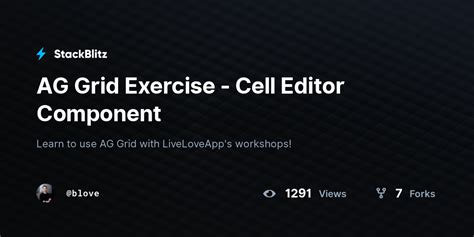 Ag Grid Exercise Cell Editor Component Stackblitz