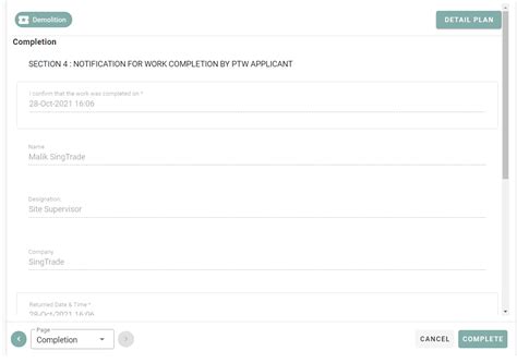 Completion Of Ptw Peer