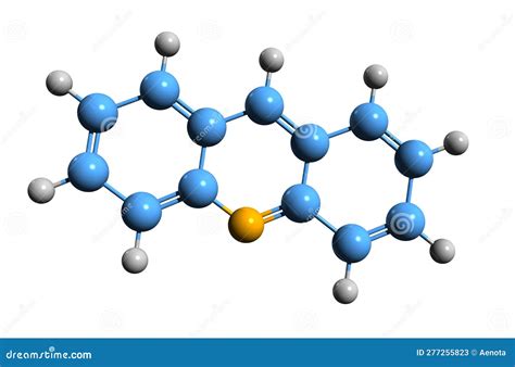 Acridine Molecular Structure 3d Model Molecule Nitrogen Heterocycle