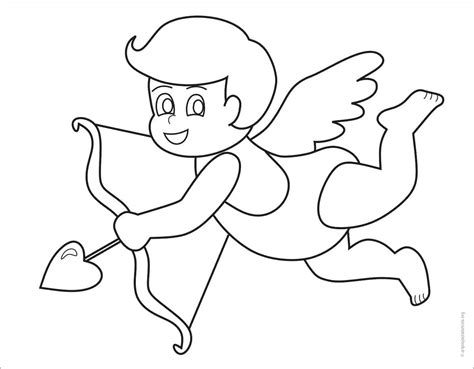 Easy How To Draw Cupid Tutorial And Cupid Coloring Page