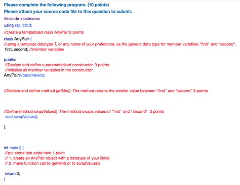 solved please complete the following program 10 points