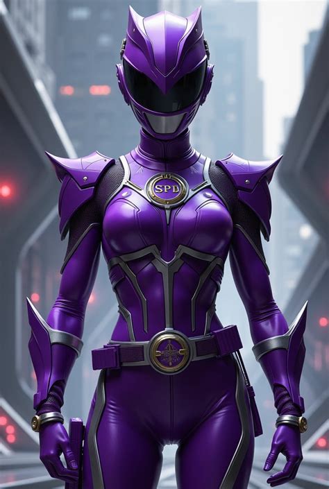 Purple Womens Power Ranger Costume With The Spd Logo Seaart Ai