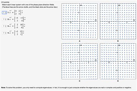 solved 10 points match each linear system with one of the