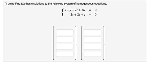 Solved Point Find Two Basic Solutions To The Following Chegg