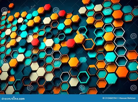 Abstract Technology Background With Hexagons Stock Illustration