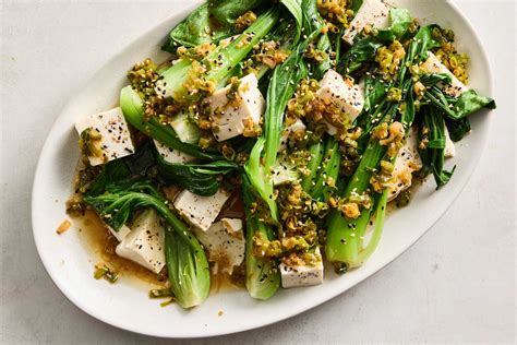 Ginger Scallion Tofu And Greens Recipe