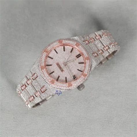 Luxury Round Brilliant Cut Lab Grown Fully Iced Out Diamond Wrist Watch